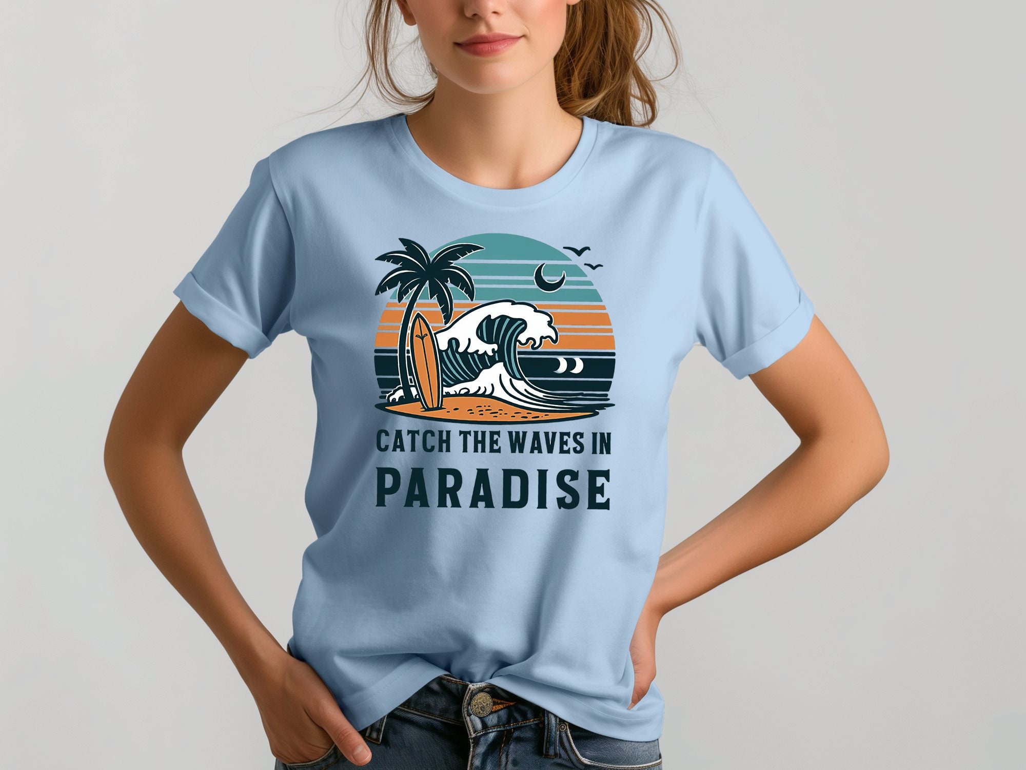 Vintage Surfing T-shirt: Retro Beach Graphic Tee - Etsy