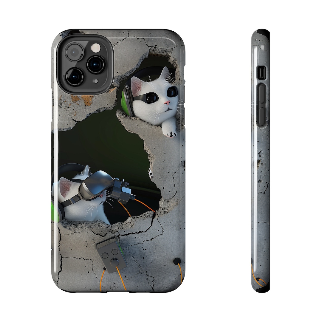 Tech Cats iPhone Case - Cute Cats in VR Headsets - Fits iPhone 11/12/13 ...
