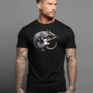 Armadillo Playing Guitar Graphic T-shirt, Unique Musician Gift, Animal ...