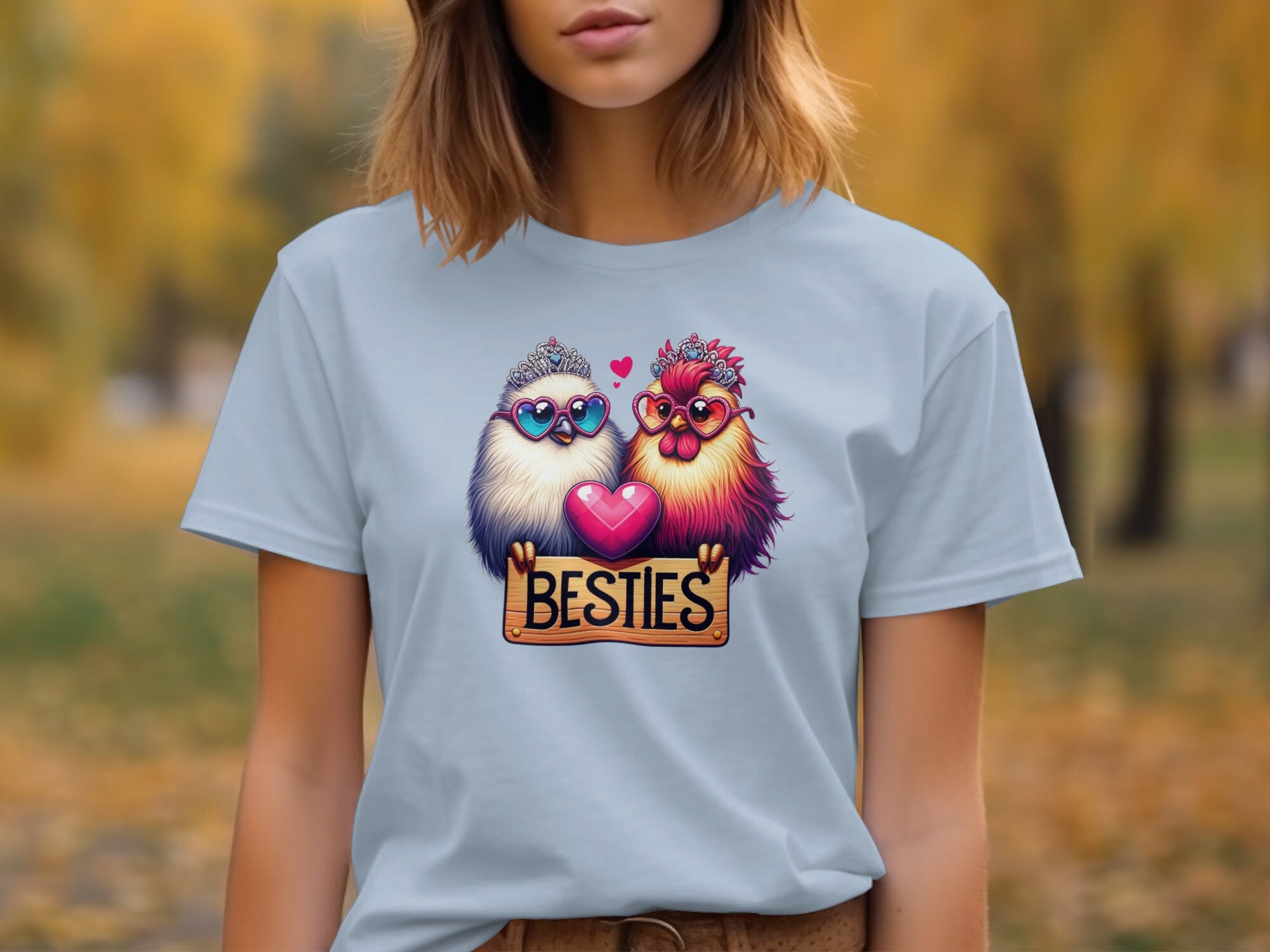 Cute Best Friends Forever T-shirt, Besties Cartoon Birds in Love, Women ...