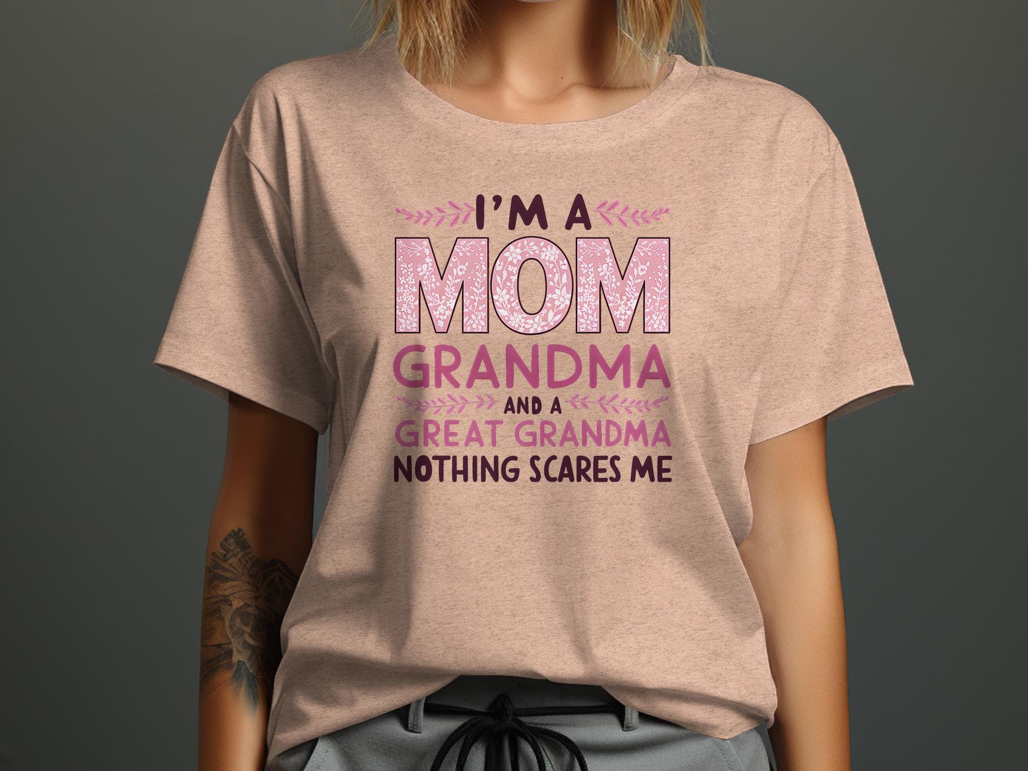 I'm a Mom, Grandma, Great Grandma T-shirt, Floral Family Tee, Gift for ...