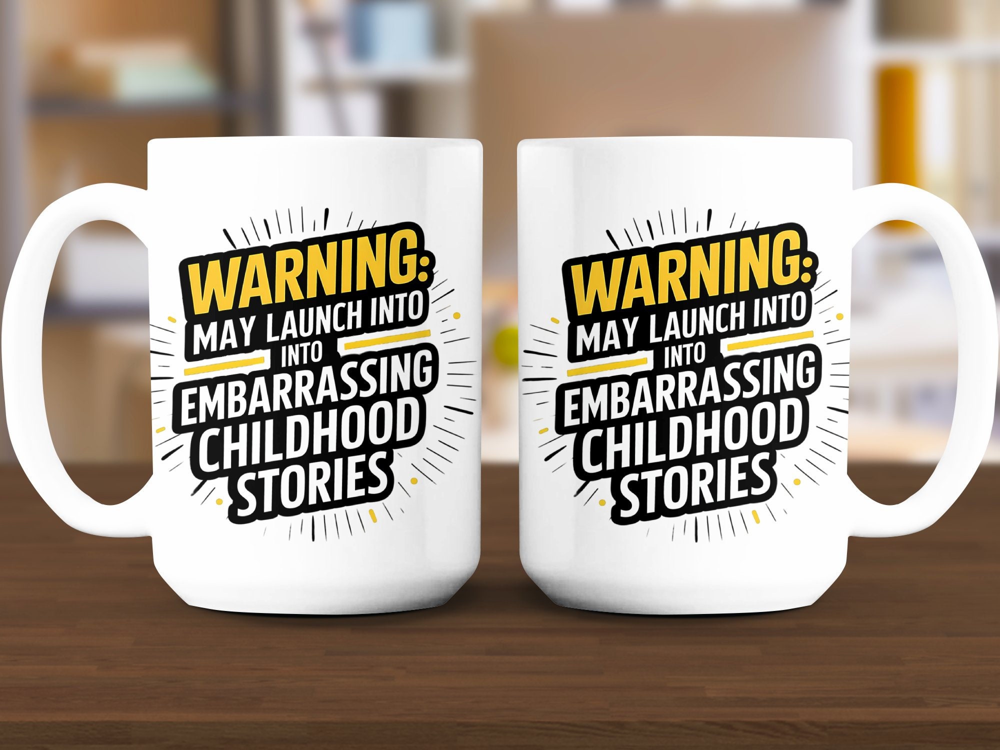 Funny Warning Sign Mug: Embarrassing Childhood Stories Gift - Etsy