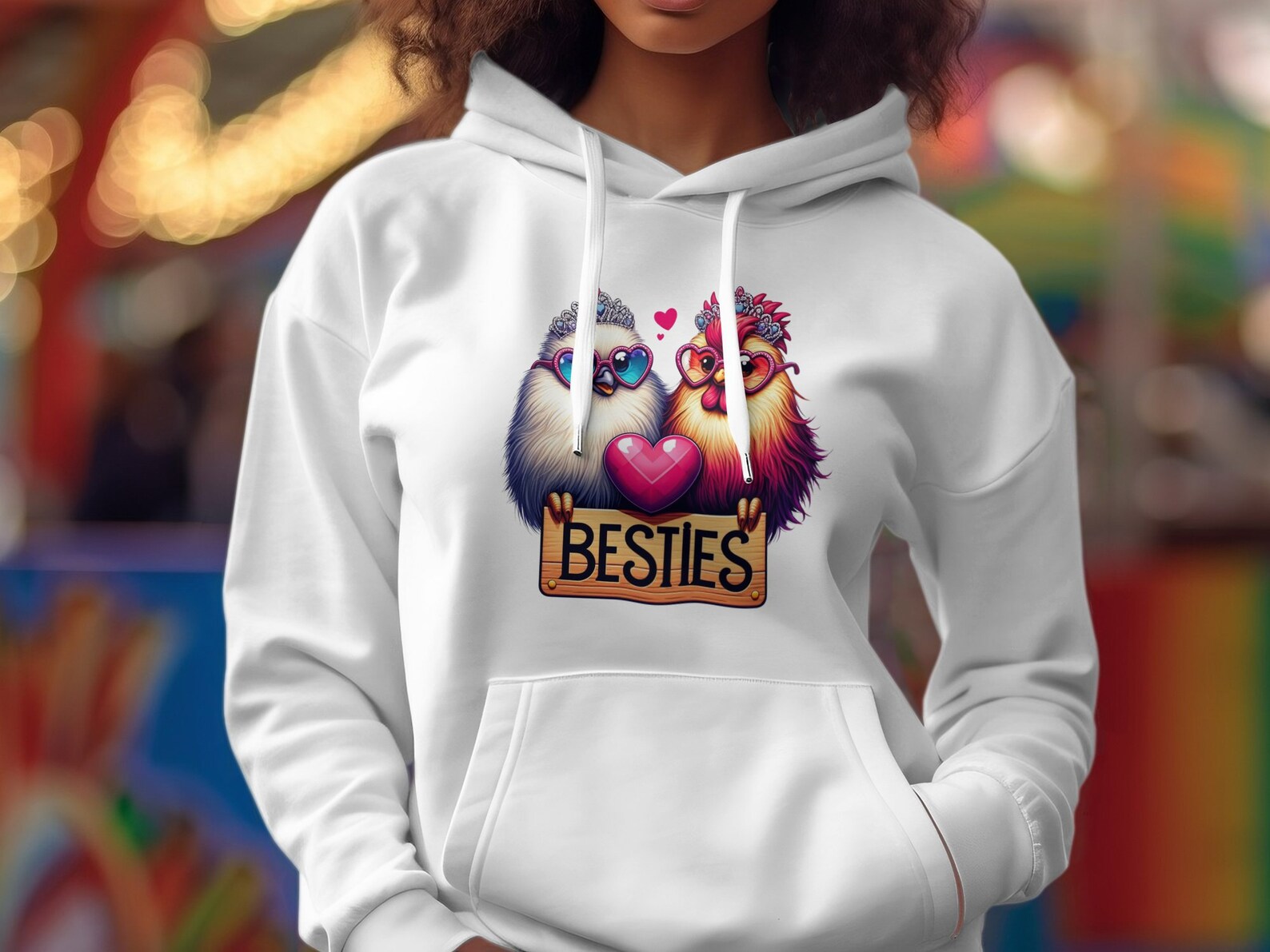 Cute Best Friends Forever T-shirt, Besties Cartoon Birds in Love, Women ...