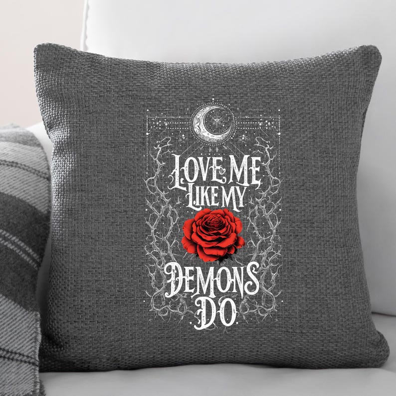 Love Me Like My Demons Do PNG | Red Rose and Vines Gothic Quote Design ...