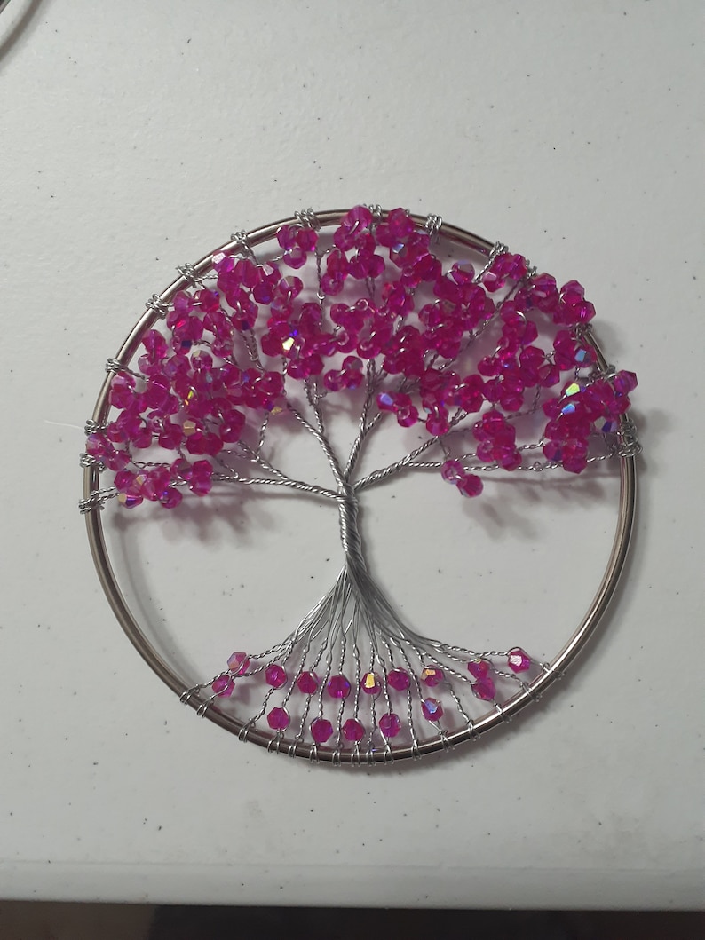 Pink Tree of Life Suncatcher - Etsy