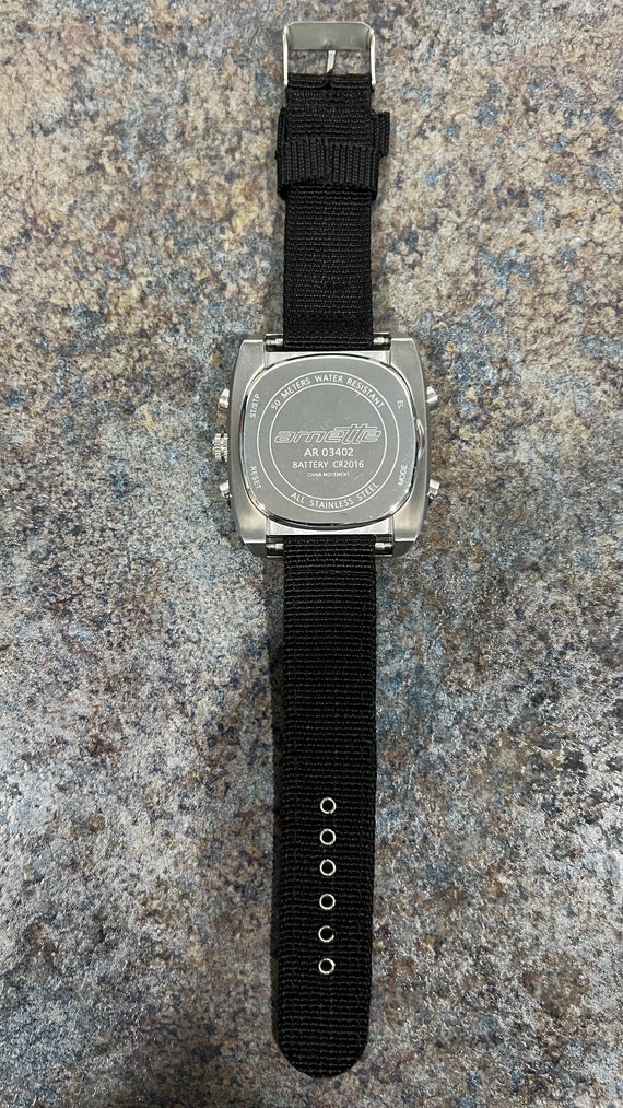 Vintage Hybrid Digital Analog Arnette 46mm BIG Watch … - Gem