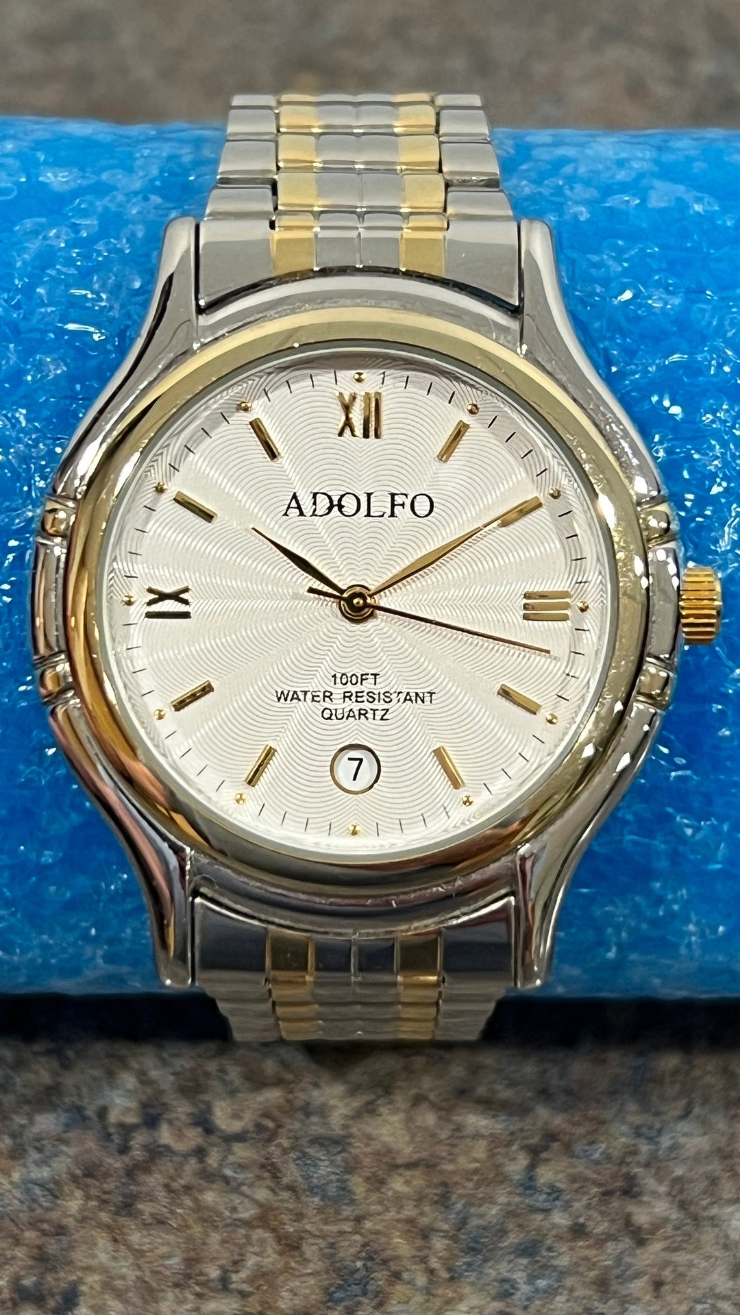 Vintage Analog Adolfo Date Watch Quartz Men's Men Gents Ladies Women's ...