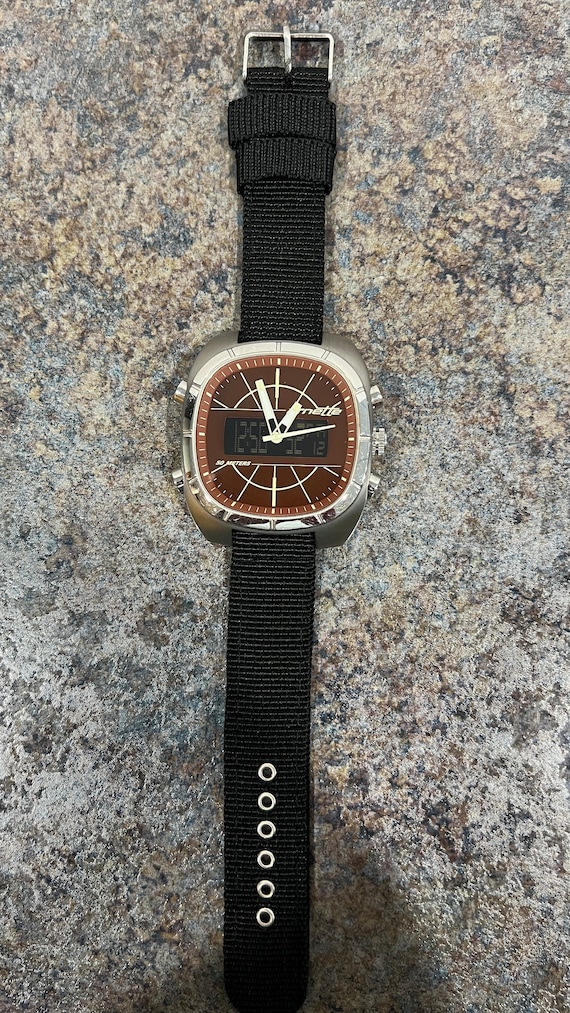 Vintage Hybrid Digital Analog Arnette 46mm BIG Watch … - Gem