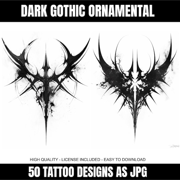 Gothic Line Tattoos - Etsy
