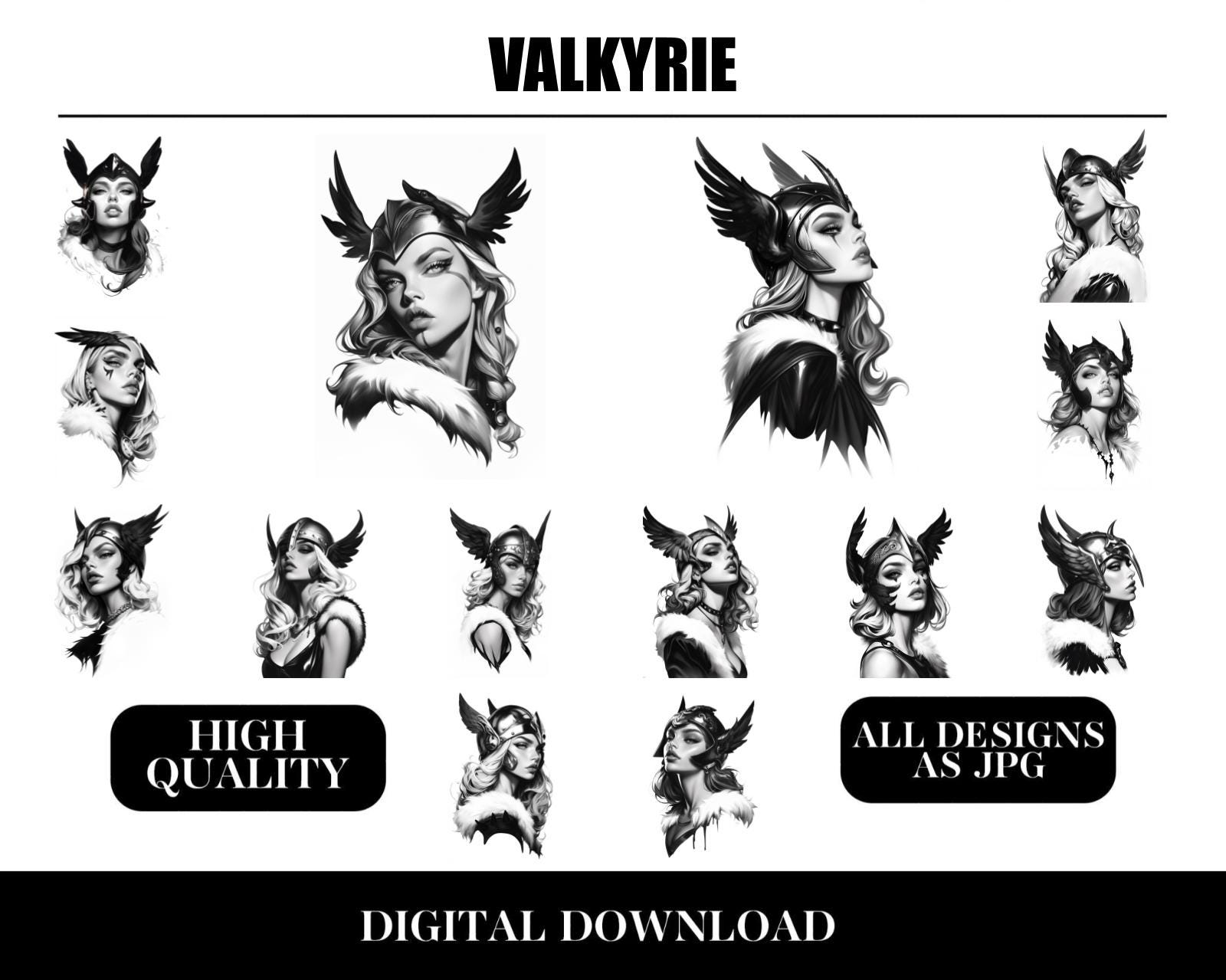 Valkyrie JPG Design Set | 50 High-quality Digital Images | Stunning ...