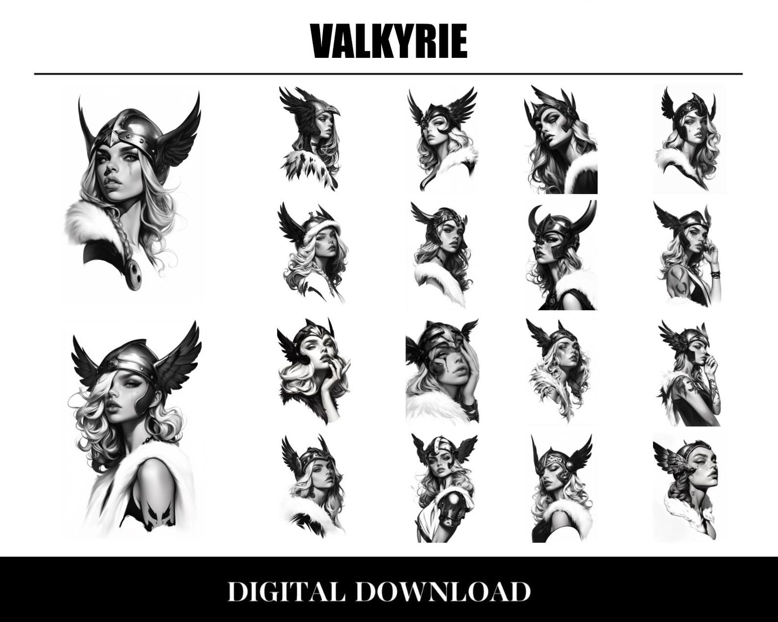 Valkyrie JPG Design Set | 50 High-quality Digital Images | Stunning ...
