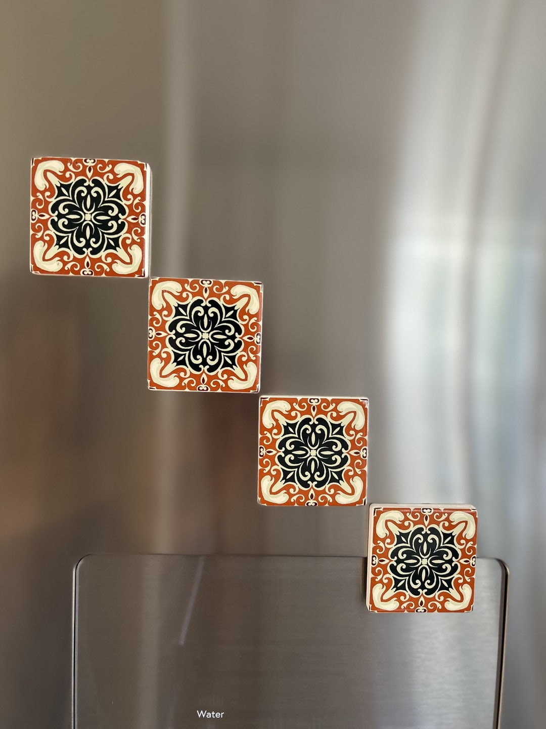 Ceramic Refrigerator Magnets Orange on Black - Etsy