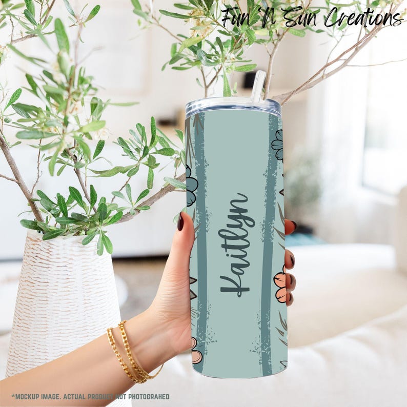 Personalized Religious Tumbler | Bible Verse Floral Cup | Custom Faith ...