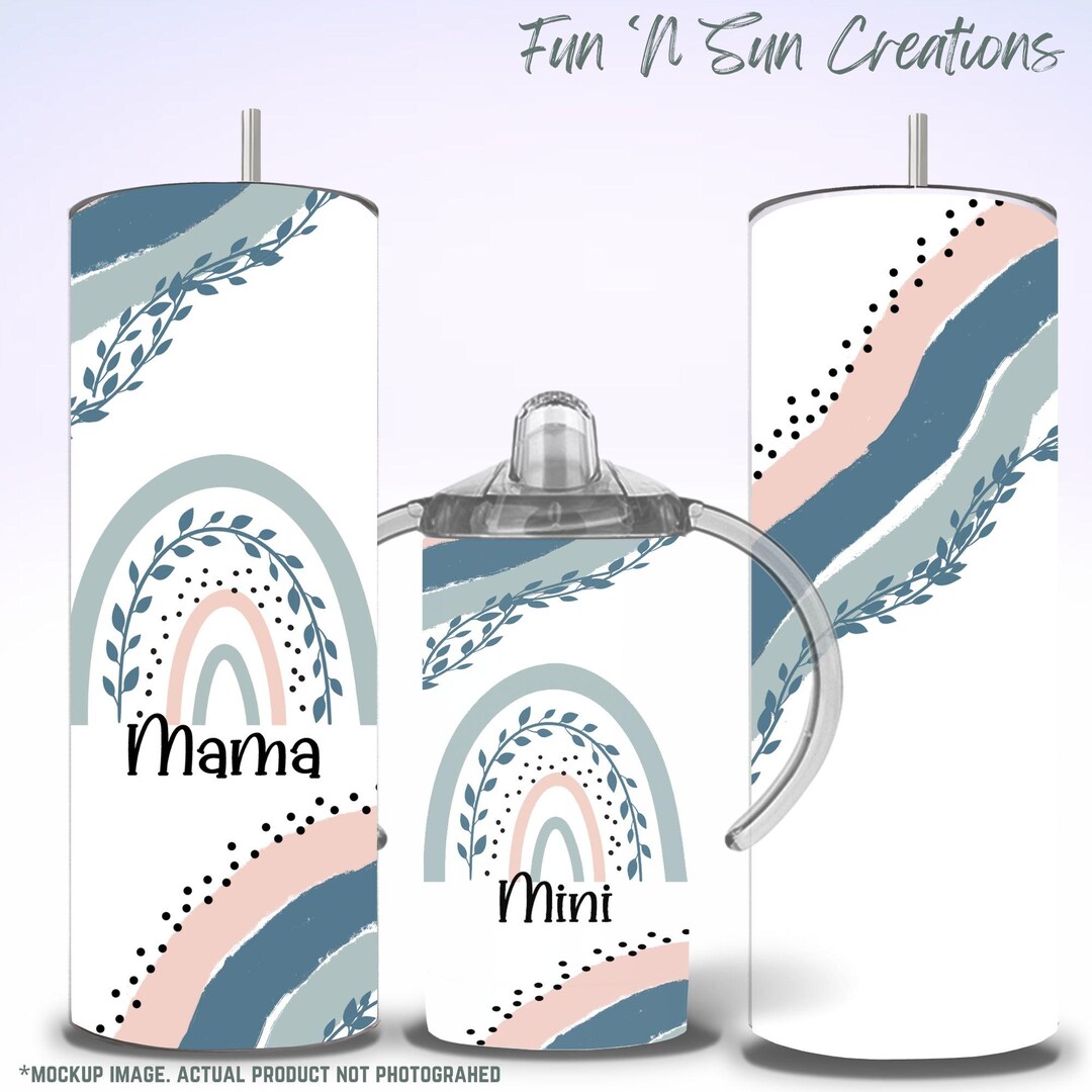 Mini Sippy Cup & Mama Cup Set, 12oz Kids Sippy Cup With Lid and Straw ...