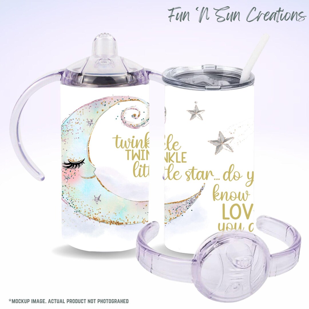 Moon and Stars Toddler Tumbler With Sippy & Straw Lid - Etsy