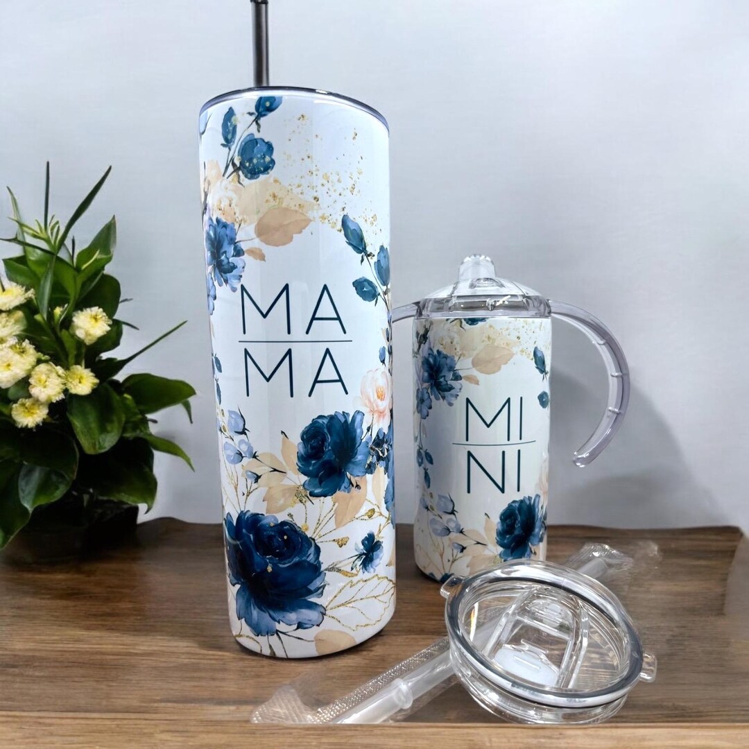 Mini Sippy Cup & Mama Cup Set, 12oz Kids Sippy Cup With Lid and Straw ...