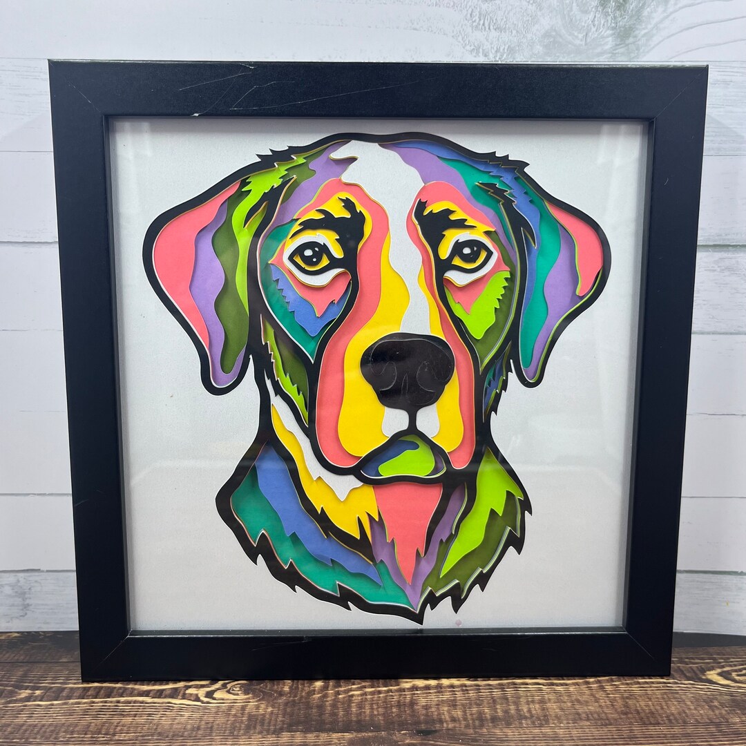 Labrador Shadow Box Art: Custom Layered Dog Decor - Etsy