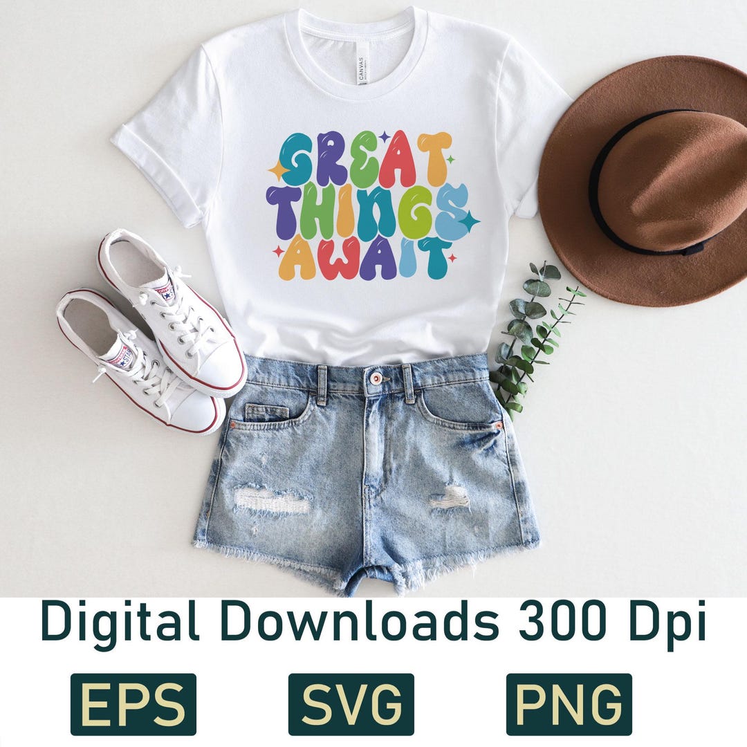 Things Await SVG, Positive Quote Design (digital Download - Etsy