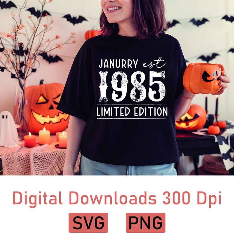 1985 PNG/SVG, 1985 Birthday Png, 1985 Birthday Year Number Sweat for ...