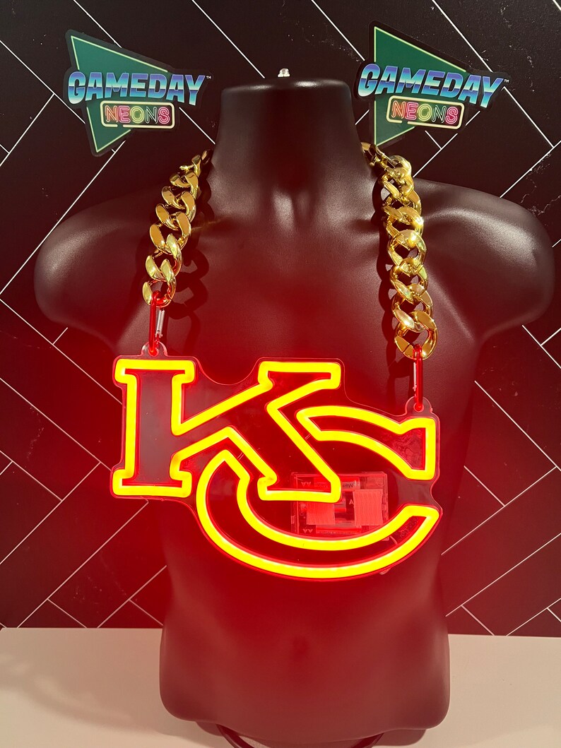 Kansas City Chiefs KC Neon Fan Chain / Turnover Chain 1 Day Shipping - Etsy