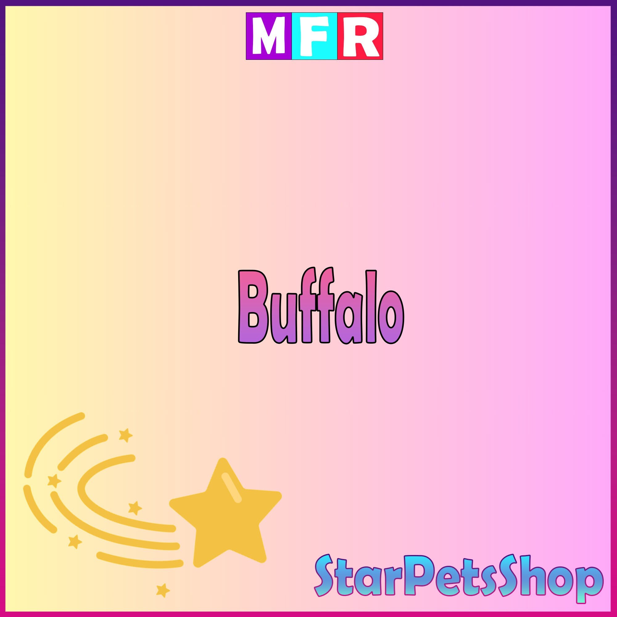 Adopt Me Buffalo MFR Mega Neon Fly Ride Virtual Pet Adopt Me Roblox ...