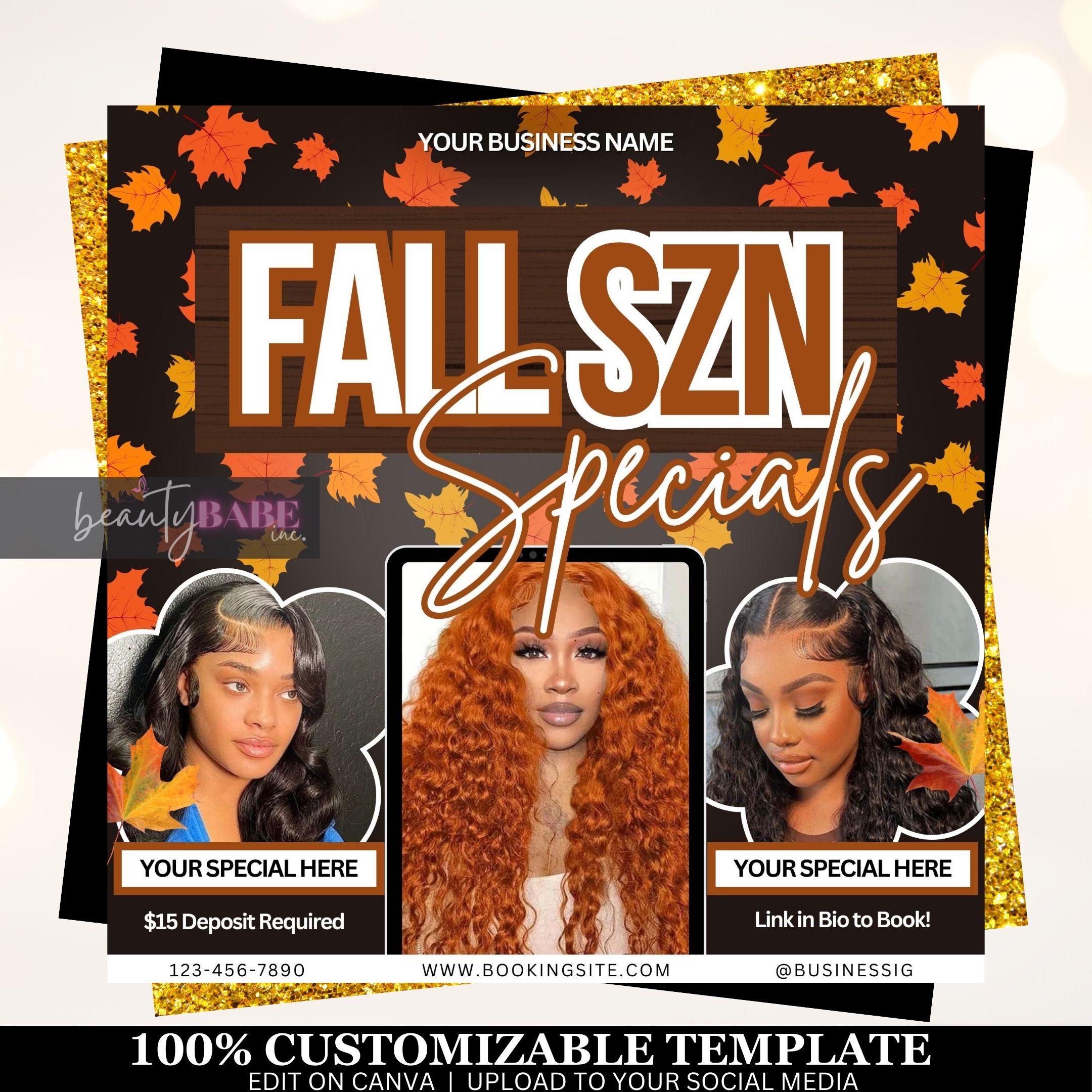 Fall Szn, Fall Season Flyer, Fall Sale Flyer, September Bookings Flyer ...