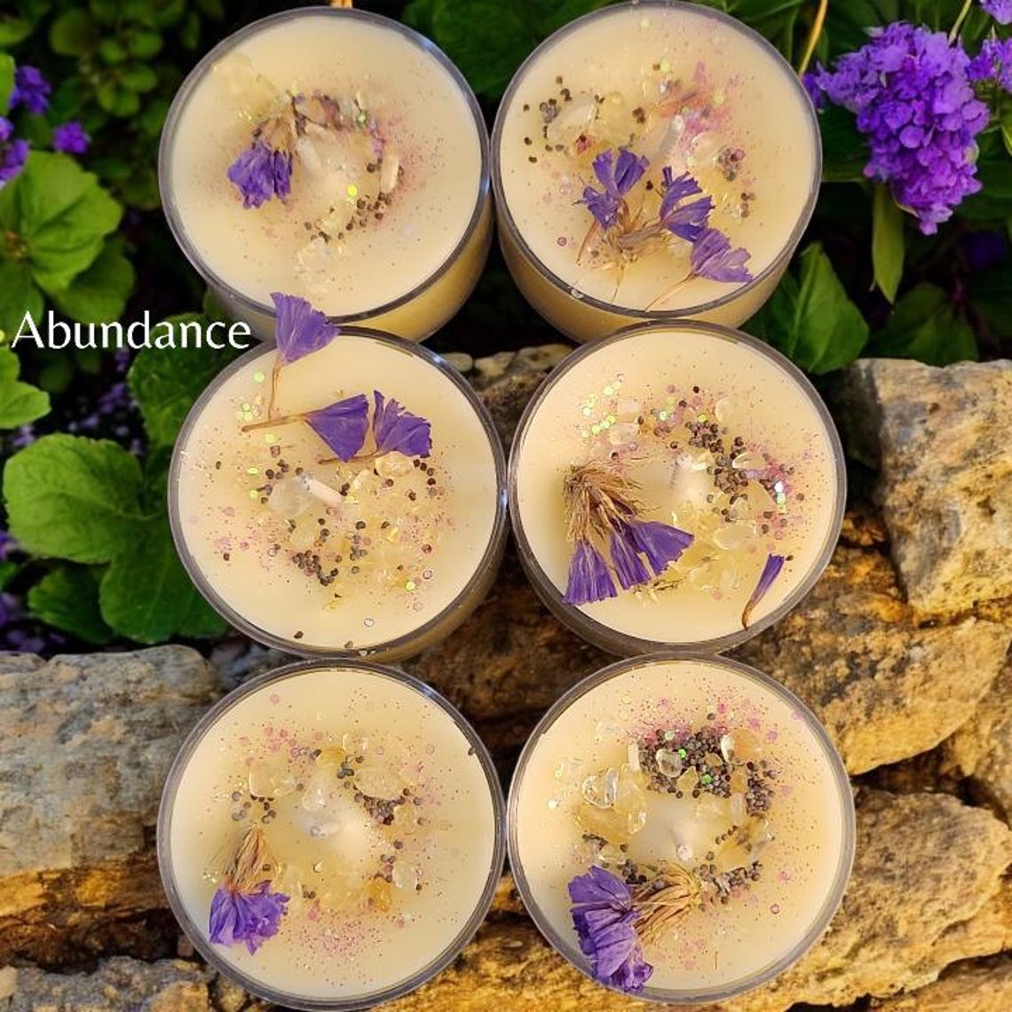 Crystals & Herbs Intention Tealight Candles, Aromatherapy Candles ...