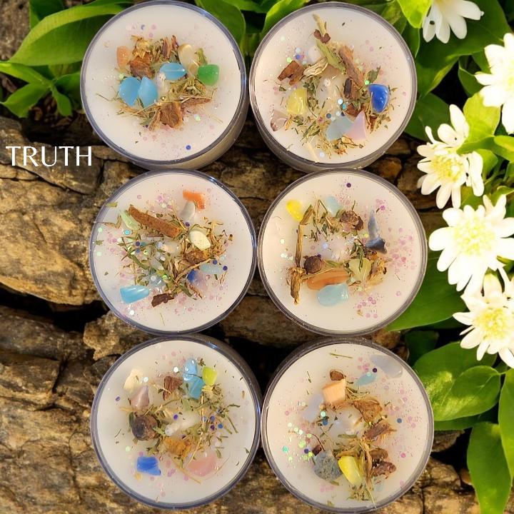 Crystals & Herbs Intention Tealight Candles, Aromatherapy Candles ...