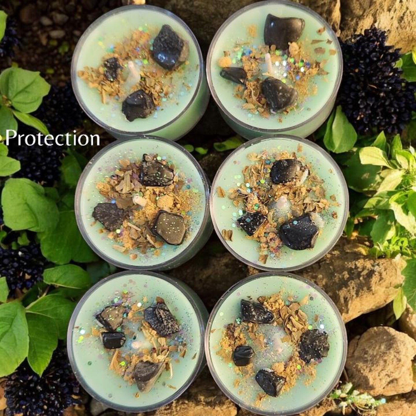 Crystals & Herbs Intention Tealight Candles, Aromatherapy Candles ...