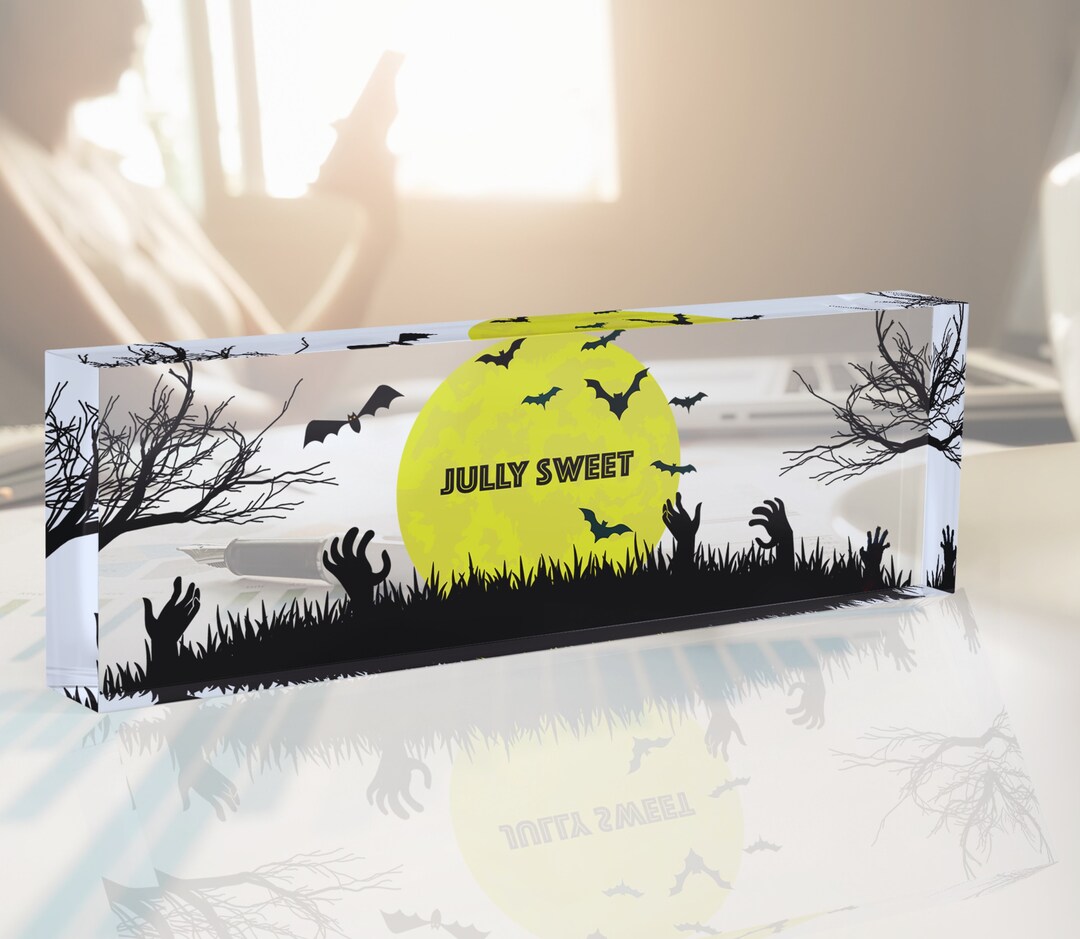 Custom Halloween Name Plate, Personalized Name Plate, Trick or Treat ...