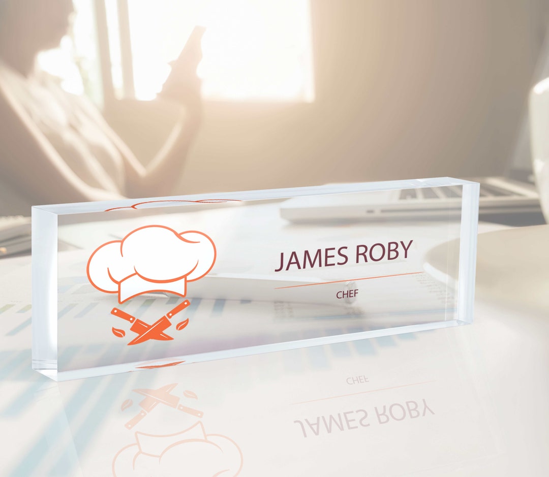 Personalized Cook Chef Name Plate for Desk, Promotion Gift for ...