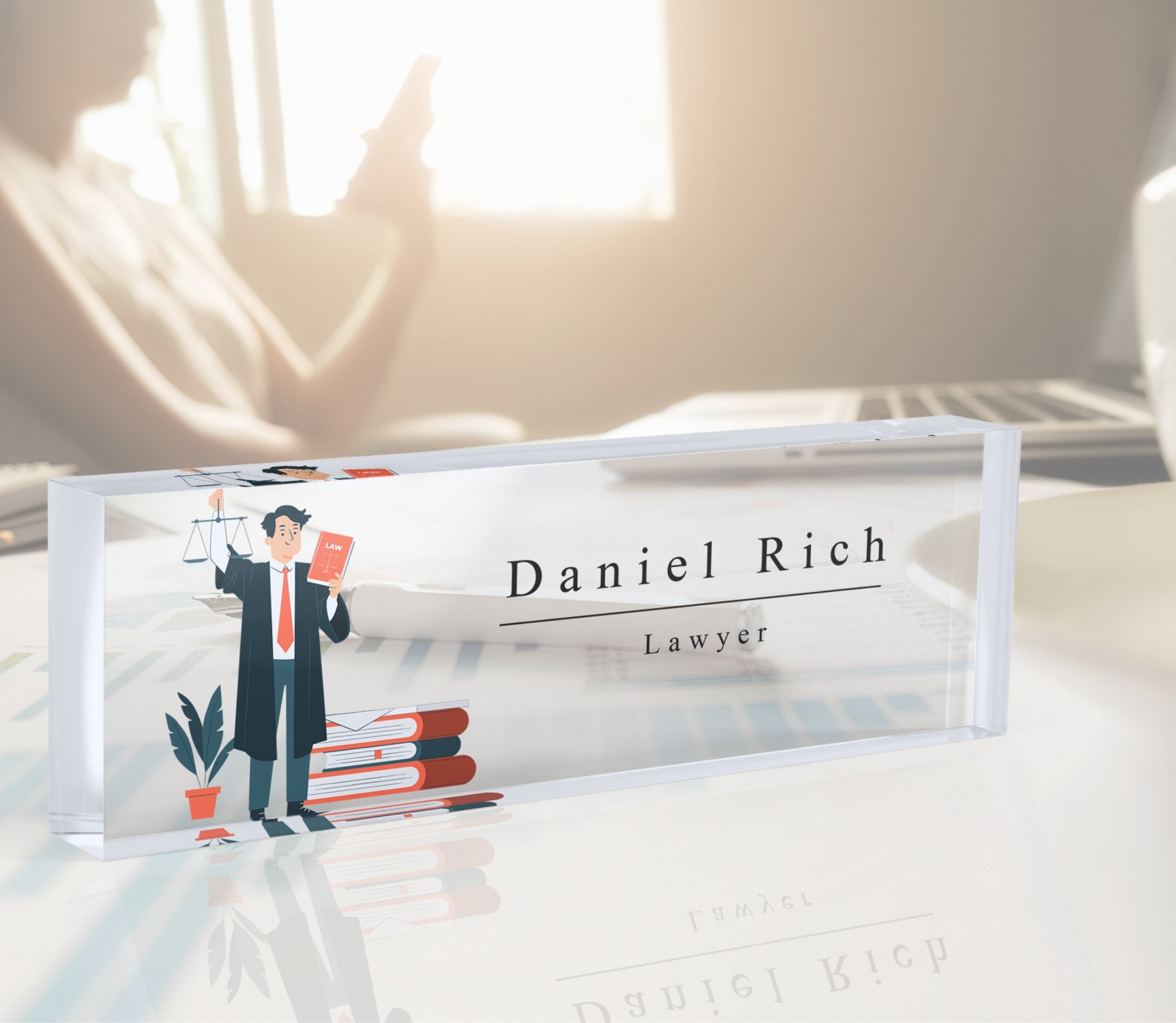 Lawyer Desk Name Plate, Desk Name Plate for Paralegal, Office Decor ...