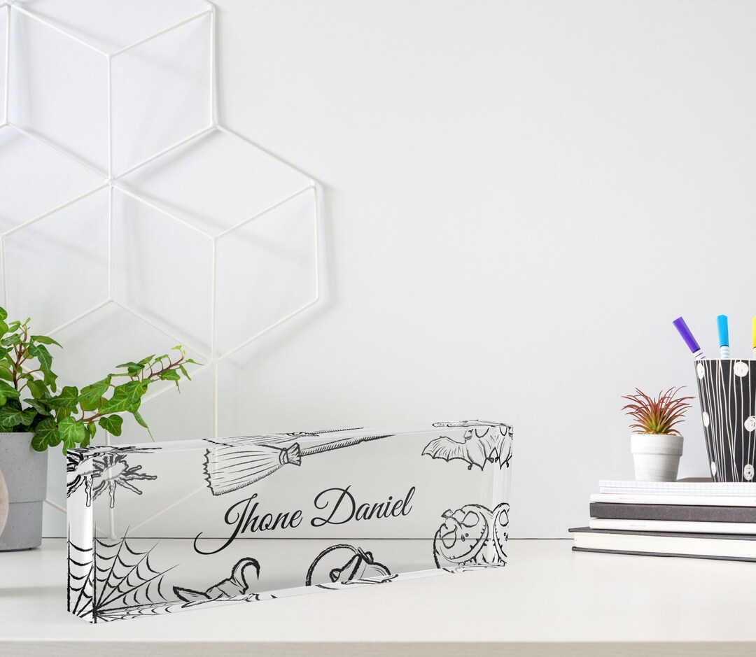 Custom Halloween Name Plate, Personalized Name Plate, Trick or Treat ...