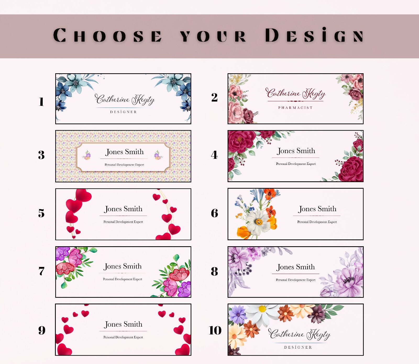 Red Floral Desk Decor, Custom Desk Name Plate, Flower Office Sign ...