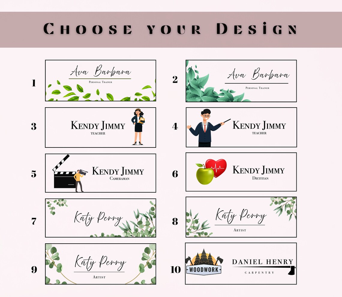 Green Leaf Desk Name Plate, Green Leaves on Clear Acrylic, Personalized ...