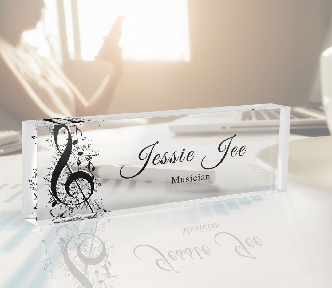Musician Desk Name Plate, Acrylic Name Plate, Music Teacher Name Plate ...