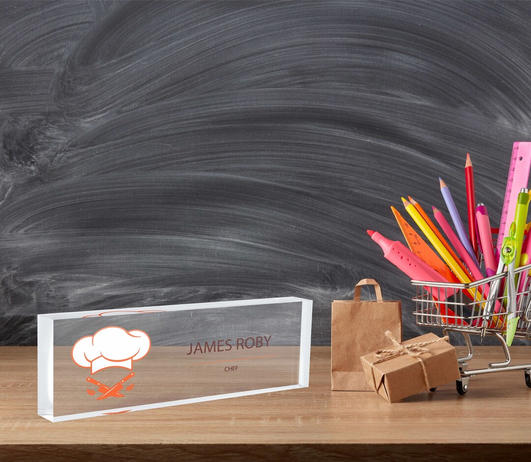 Personalized Cook Chef Name Plate for Desk, Promotion Gift for ...