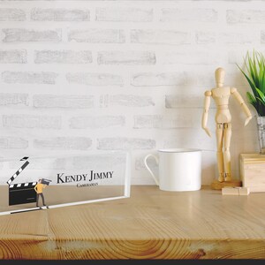 Cameraman Desk Name Plate, Acrylic Desk Name Plate, Personalized Sign ...