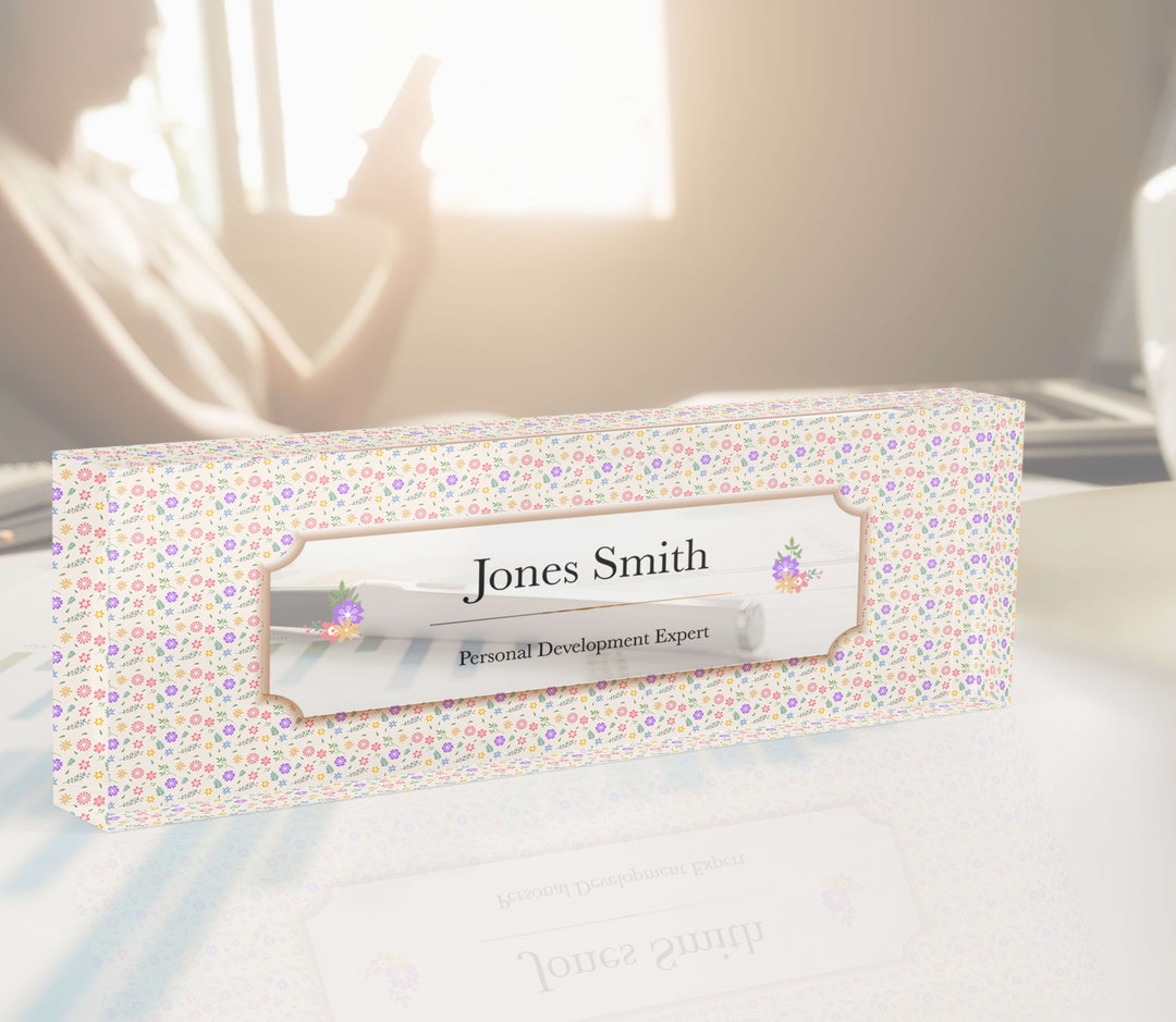 Custom Name Sing, Personalized Flower Name Plate, Acrylic Name Plate ...