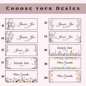 Flower Name Plate, Mixed Floral Design Name Plate, Acrylic Name Plate ...