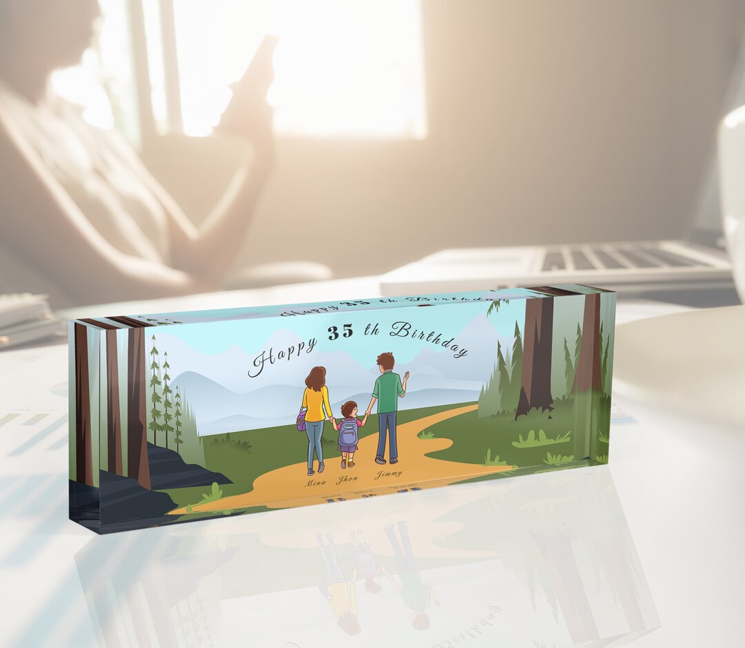 Family Desk Name Plate, Acrylic Name Plate for Desk, Marble Name Plate ...