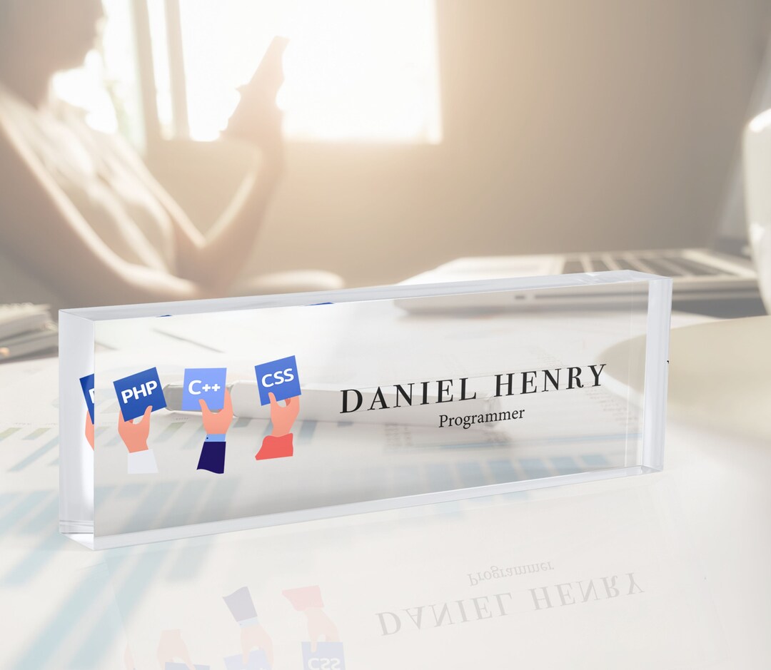 Programmer Desk Name Plate, Acrylic Name Plate, Custom Name Plate ...