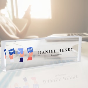 Programmer Desk Name Plate, Acrylic Name Plate, Custom Name Plate ...
