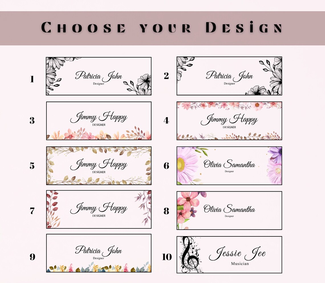 Flower Name Plate, Custom Desk Name Plate, Flowers Acrylic Name Plate ...