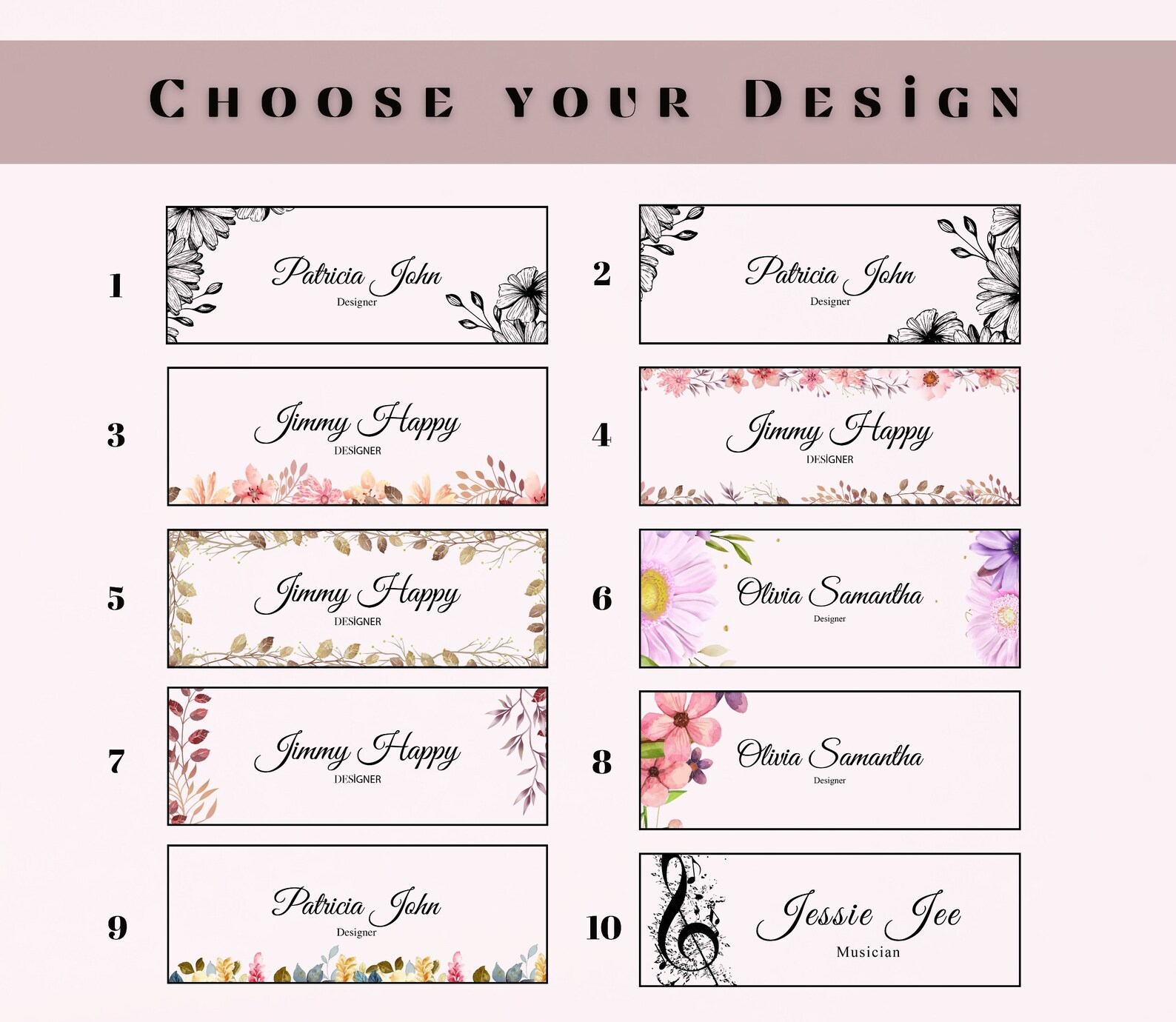 Flower Name Plate, Custom Desk Name Plate, Flowers Acrylic Name Plate ...