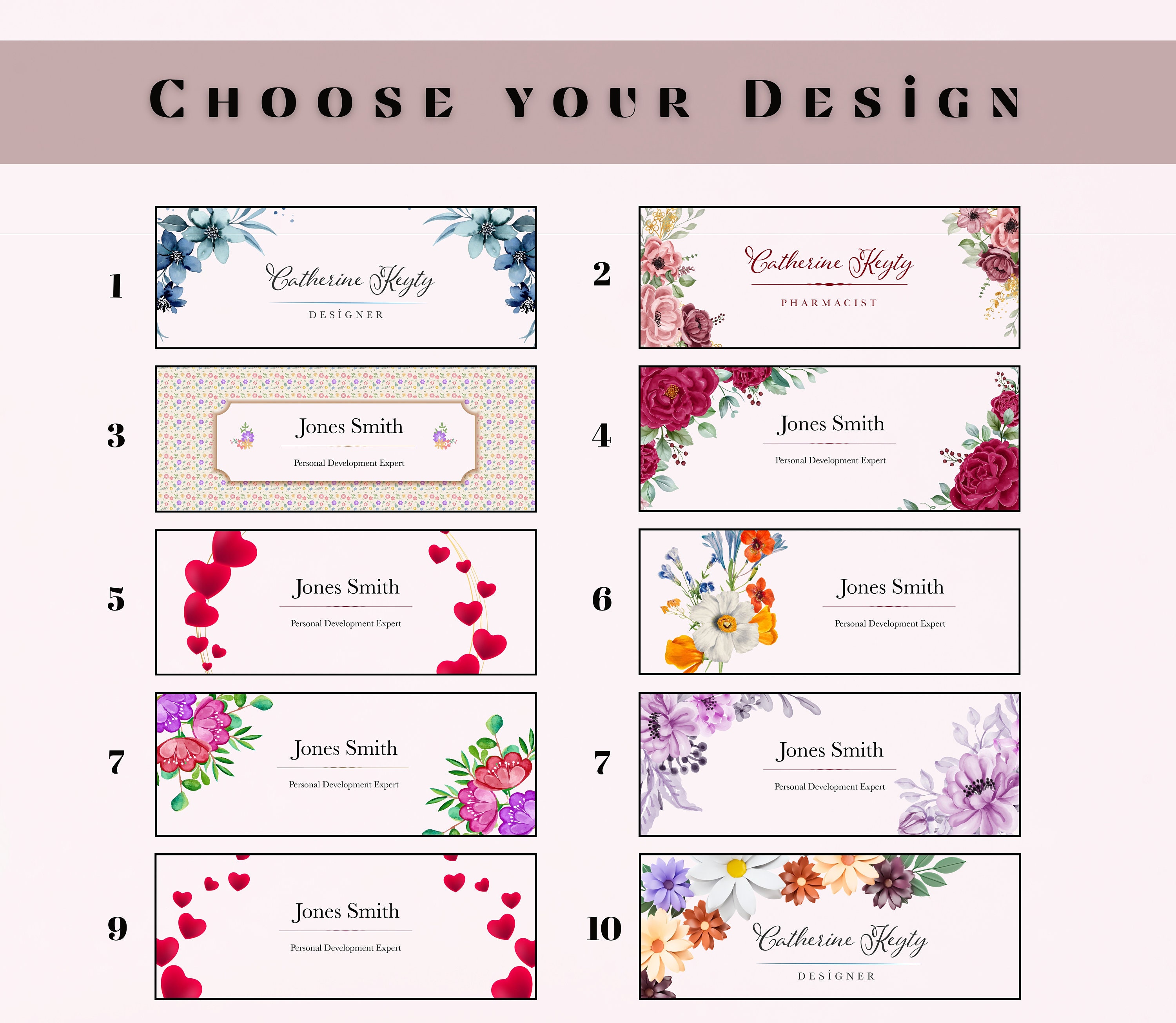 Custom Flower Name Plate, Desk Name Plate, Acrylic Name Plate ...