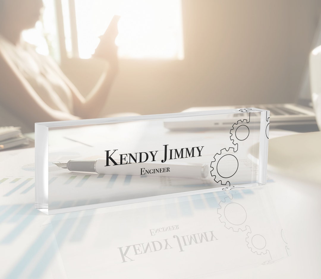 Engineer Desk Name Plate, Acrylic Name Plate, Personalized Sign, Office ...