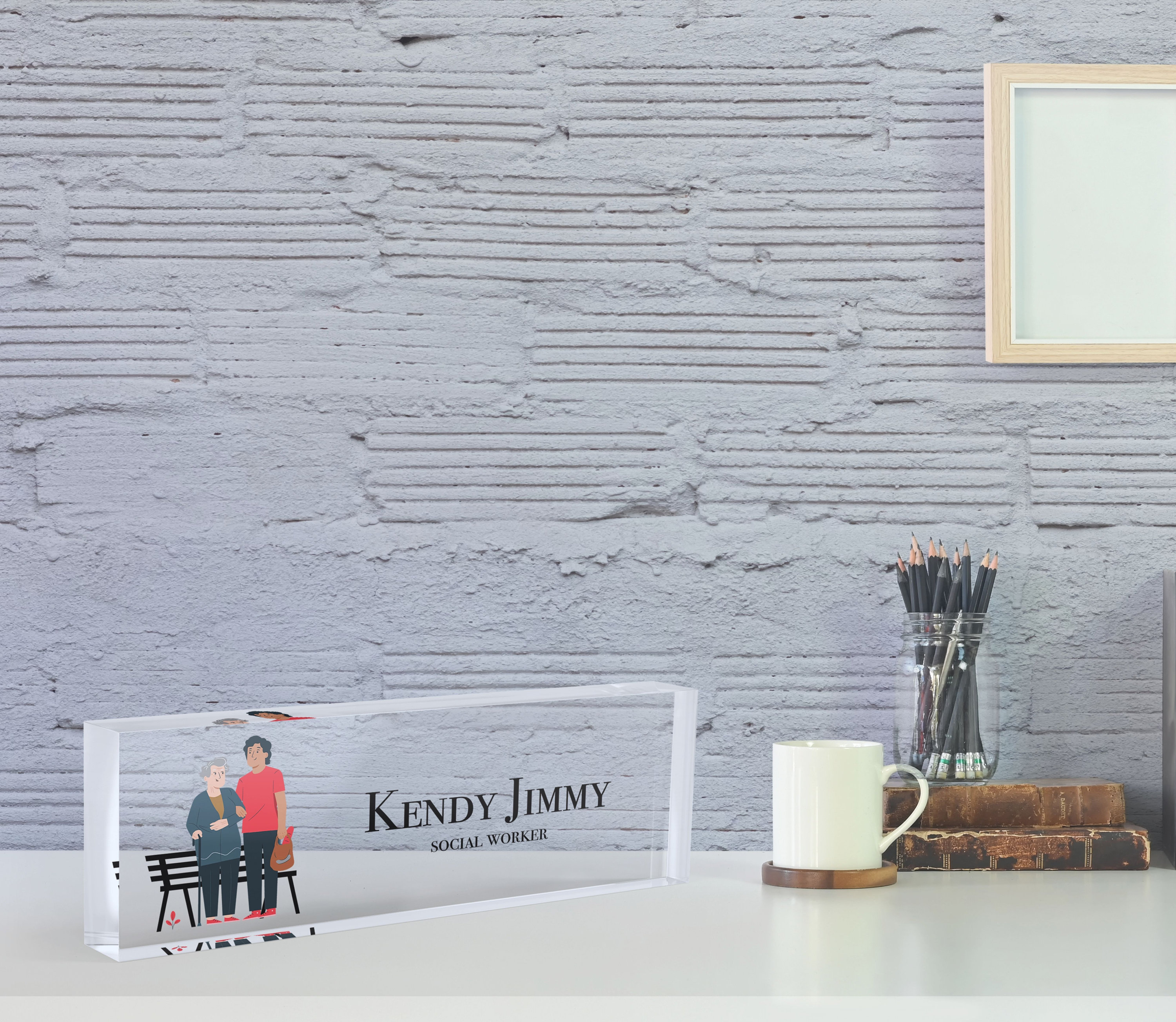 Social Worker Desk Name Plate, Acrylic Name Plate, Custom Name Plate ...
