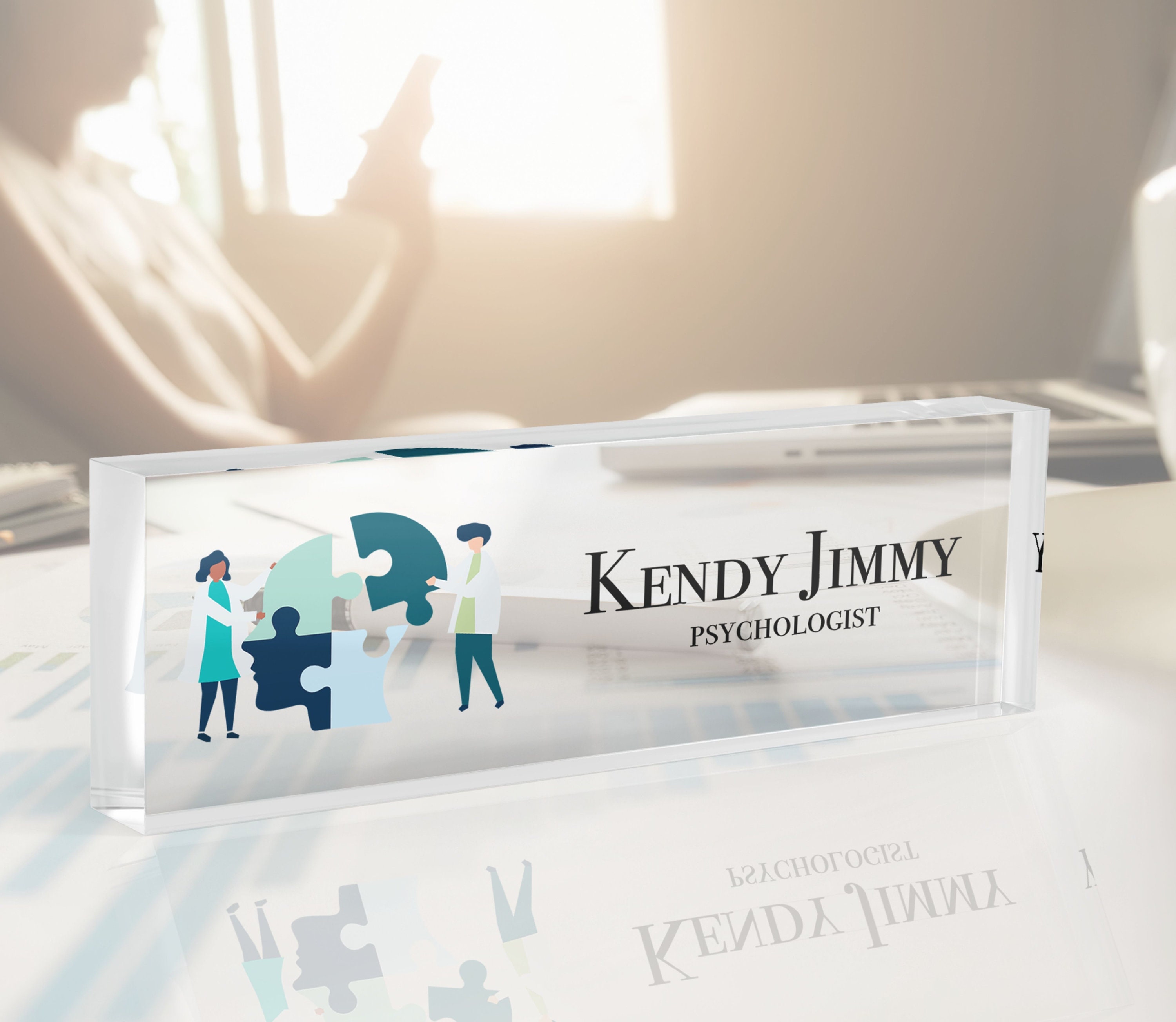 Psychologist Desk Name Plate, Office Name Plate, Personalized Sign ...