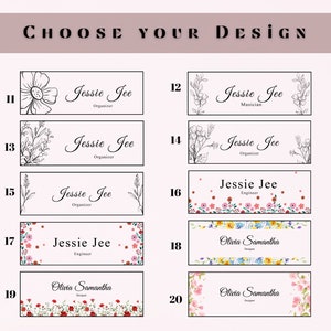 Flower Name Plate, Custom Desk Name Plate, Flowers Acrylic Name Plate ...
